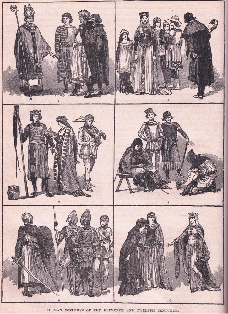 Norman costumes of eleventh and twelfth centuries