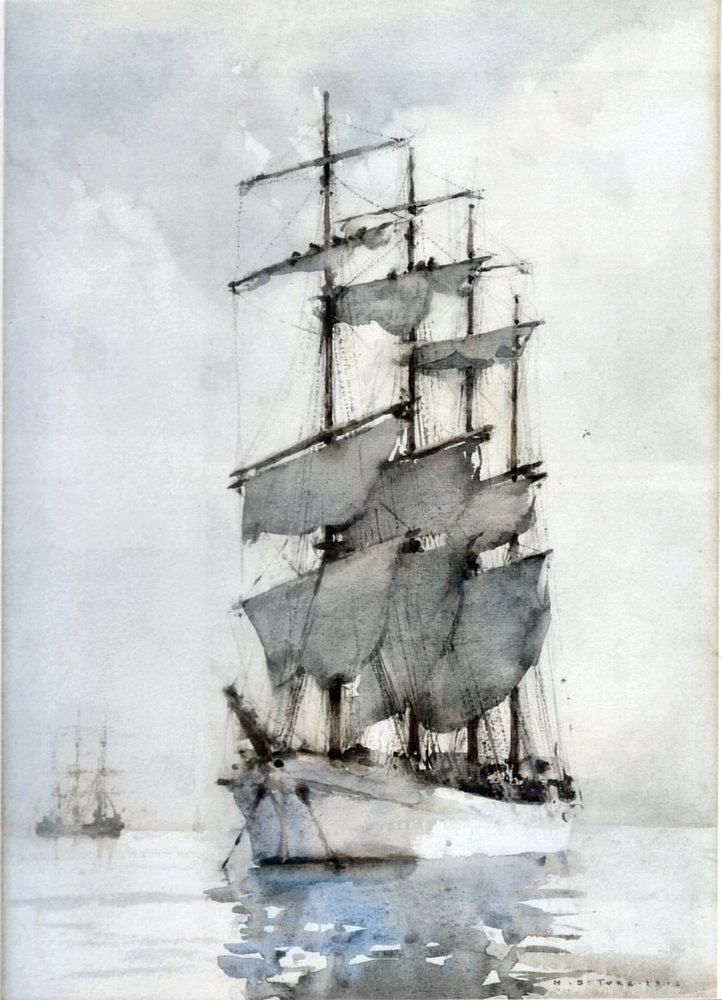 Four Masted Barque by Henry Scott Tuke: Buy fine art print