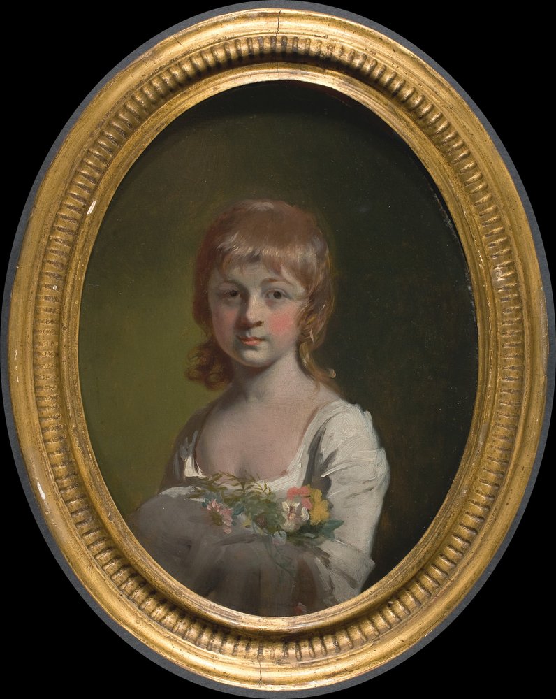 Girl with a Bouquet of Flowers by Henry Walton