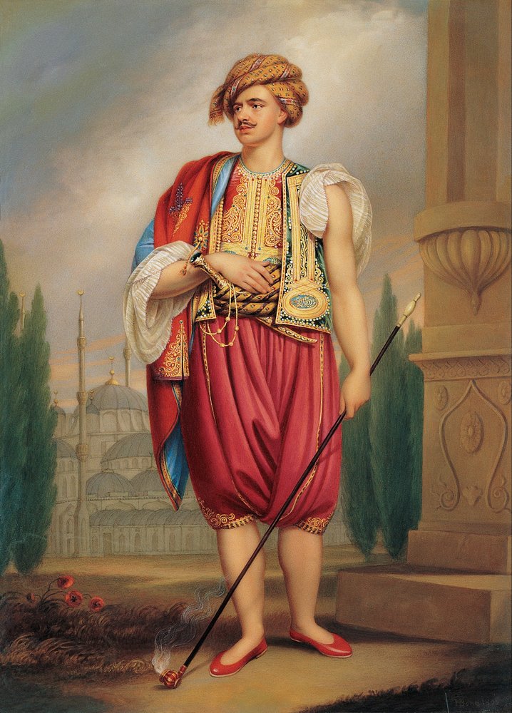 A Portrait of Thomas Hope in Turkish Costume by Henry Bone