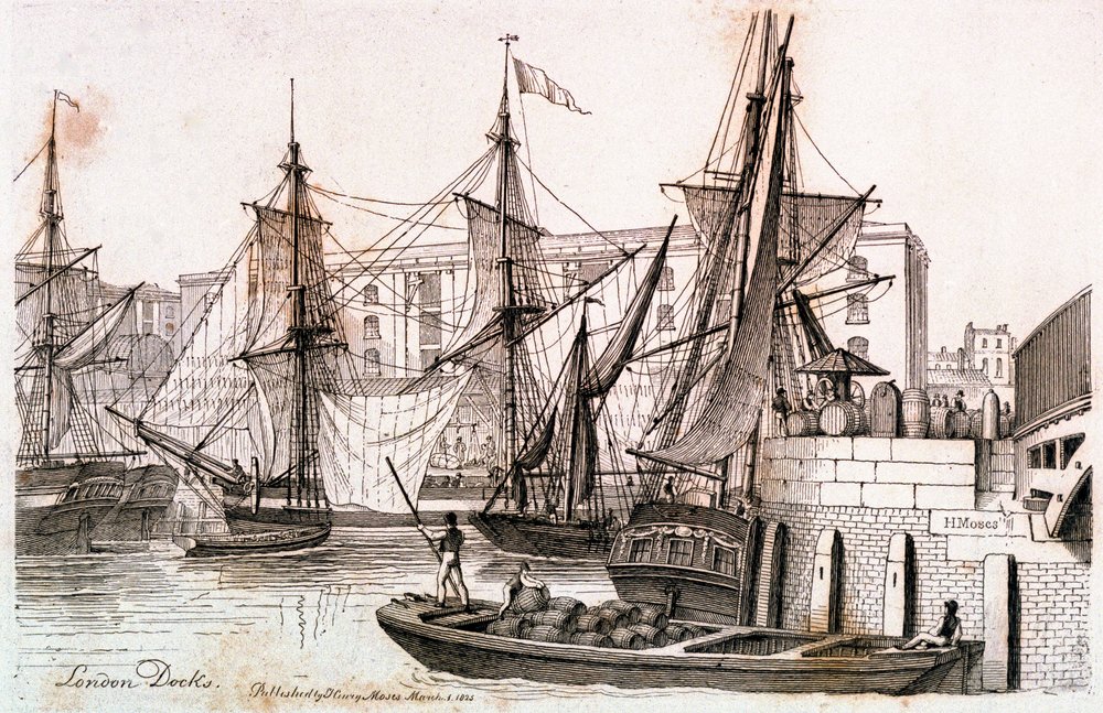London Docks by Henry Moses: High-quality fine art print