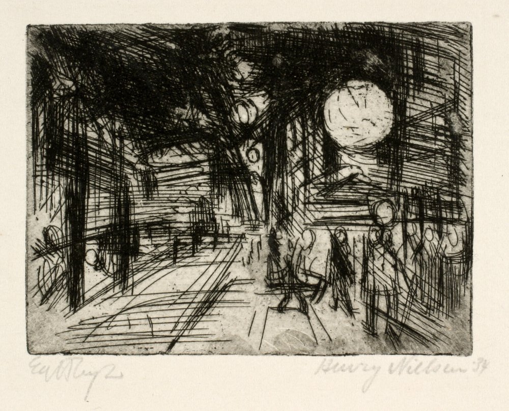 Street Scene, Summer Night by Henry Nielsen
