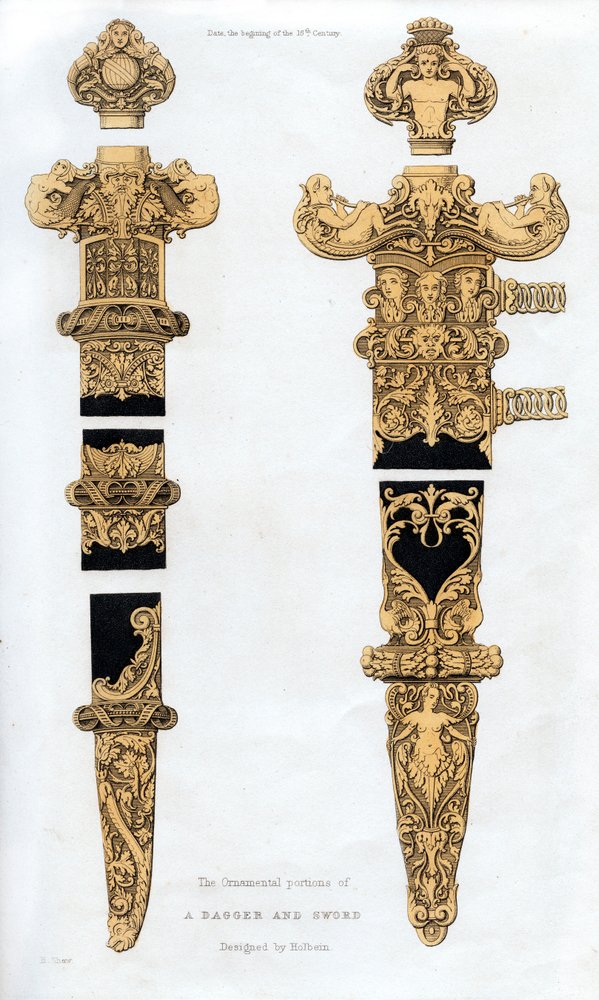 Dagger and Sword, Early 16th Century, 1843 by Henry Shaw