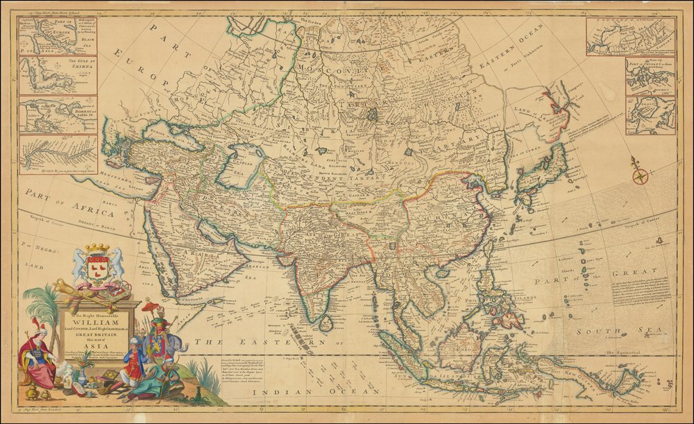 1730 map of Asia by Herman Moll by Herman Moll