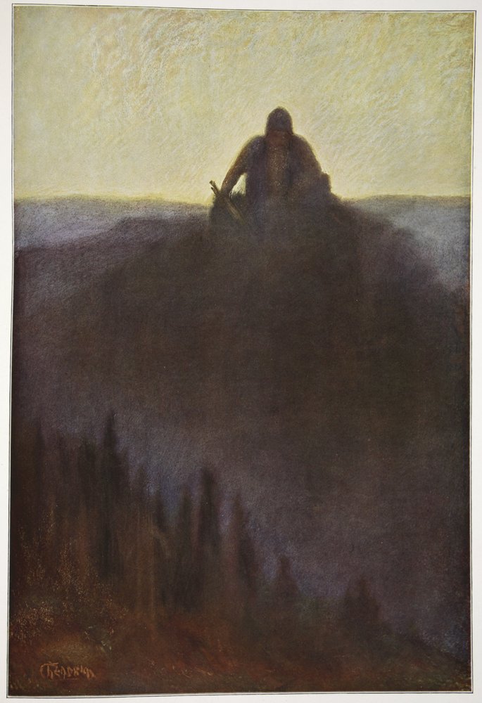 Wotan waits in Valhalla for the end with his broken spear, 1906