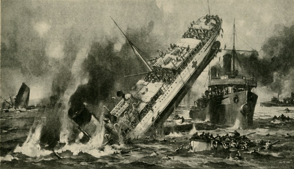 The sinking of the Anglia, First World War, 17 November 1915