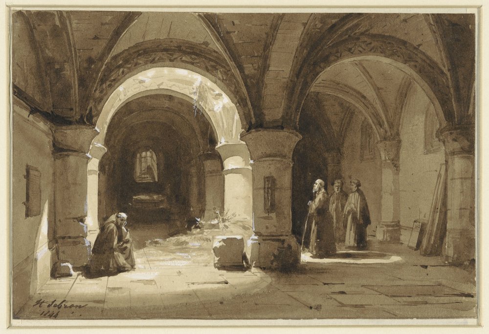 Monastery Vaults with Monks