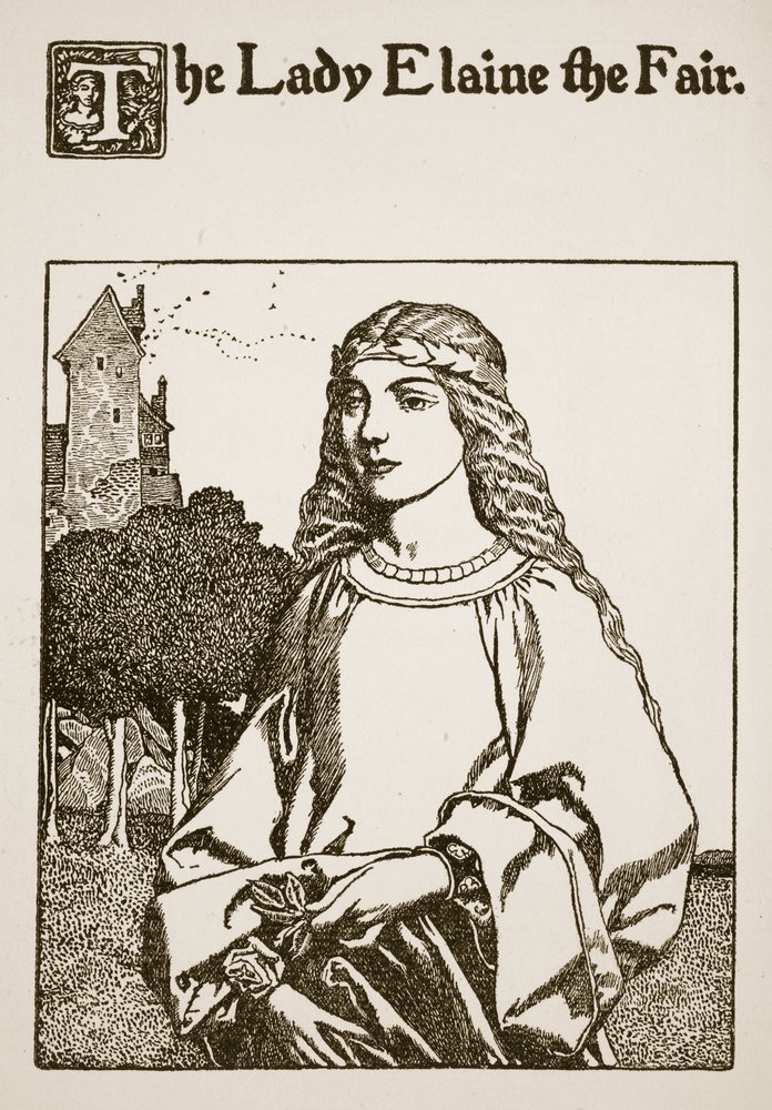 The Lady Elaine the Fair, illustration from 'The Story of Sir Launcelot ...