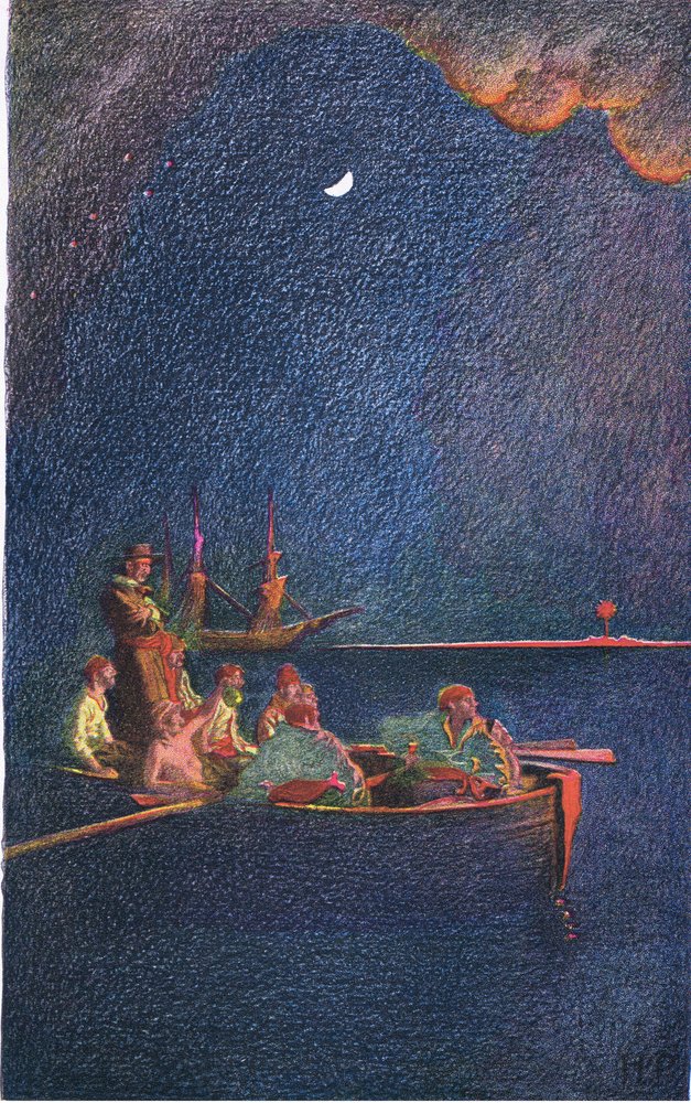 Burning the ship, from Howard Pyle's Book of Pirates published by ...