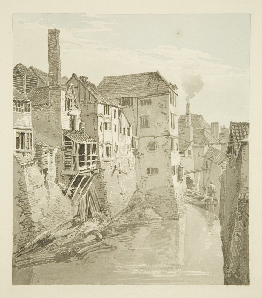 Castle Ditch and Wall from Queen's Bridge, City Wall on Left, 1820