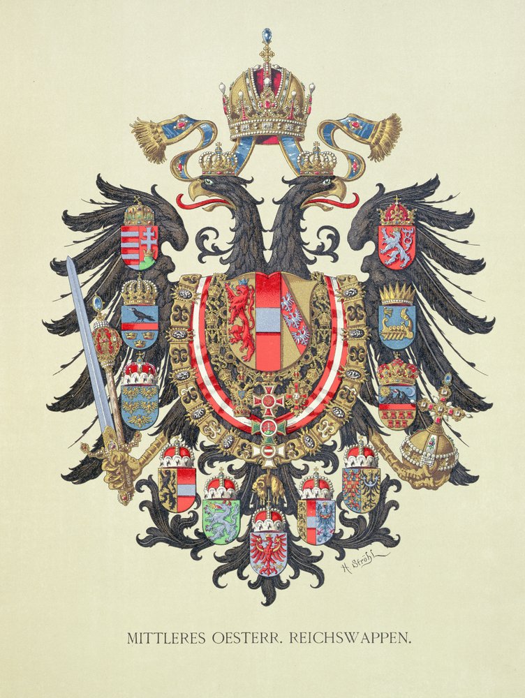Plate with the coat of arms of the Austro-Hungarian Empire, from ...
