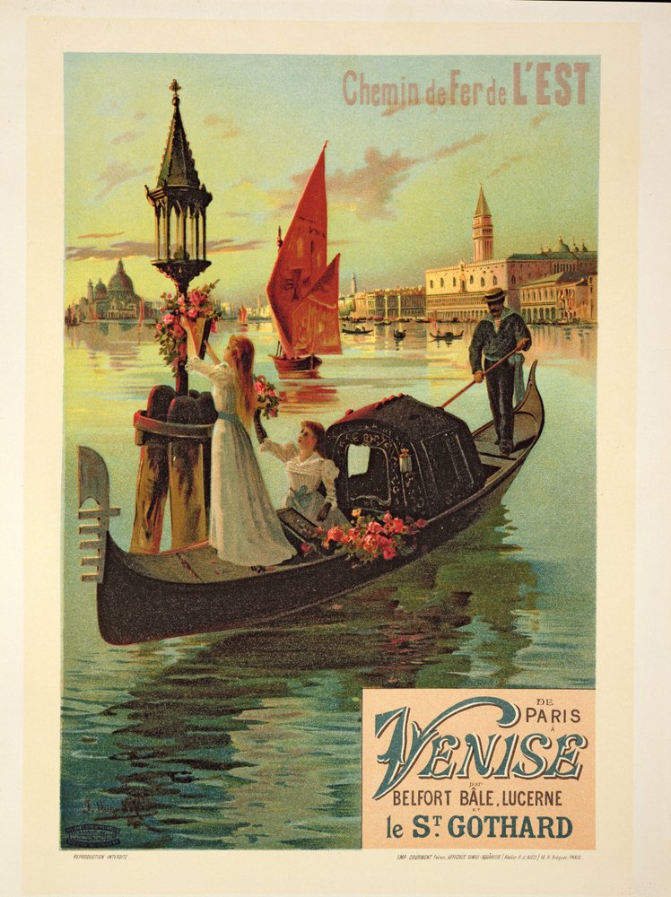 Reproduction of a Poster Advertising the Eastern Railway from Paris to ...