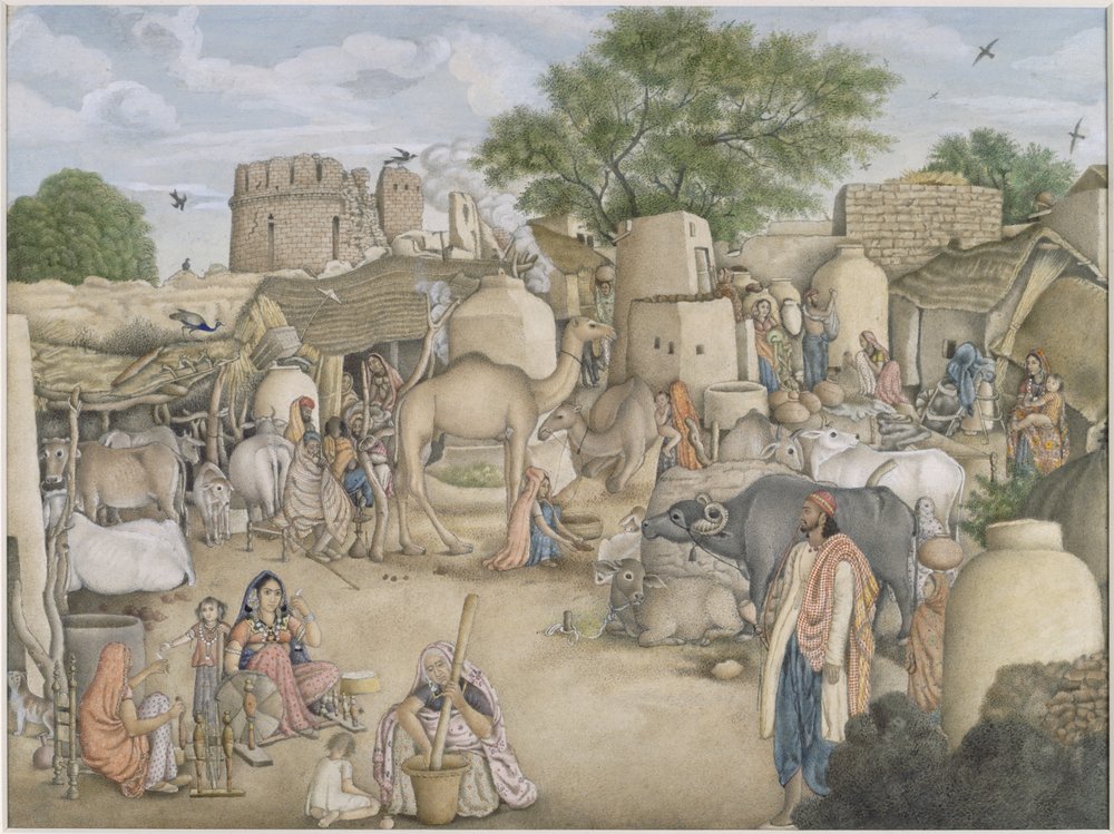A Street Scene in the Village of Raniya, c.1816-20