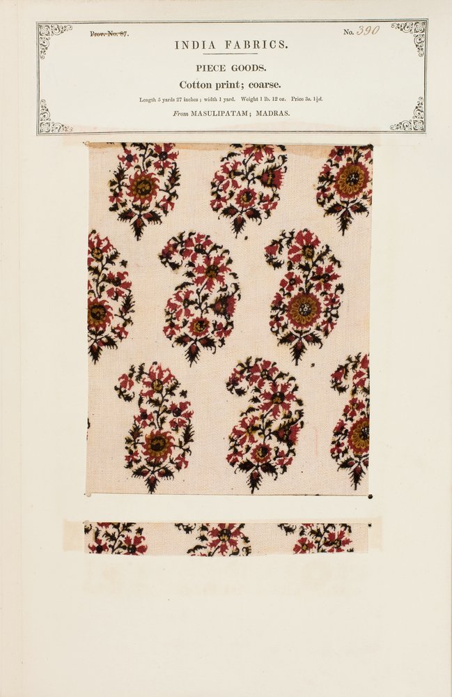 Coarse cotton print sample from Masulipatam in Madras, from The ...