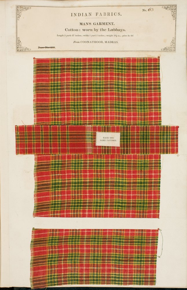 Cotton sample from Coonathoor in Madras, from The Collection of the ...