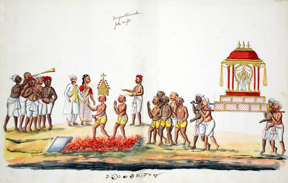 Hindu Fire Walking Ceremony by Indian School