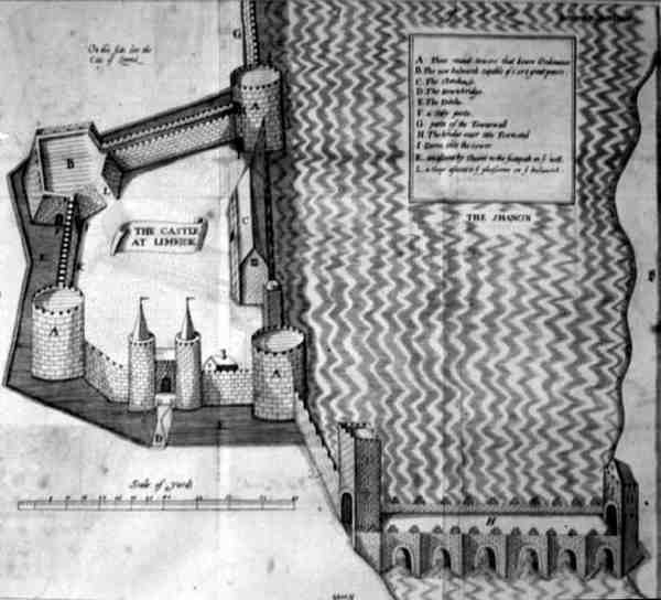 17th Century Plan of the Castle of Limerick, Ireland