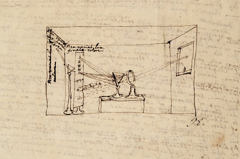 Drawing of the Crucial Experiment (Detail) by Isaac Newton