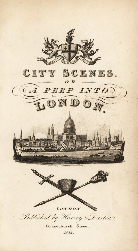 Calligraphic Title Page with Vignette of the City of London with Saint ...