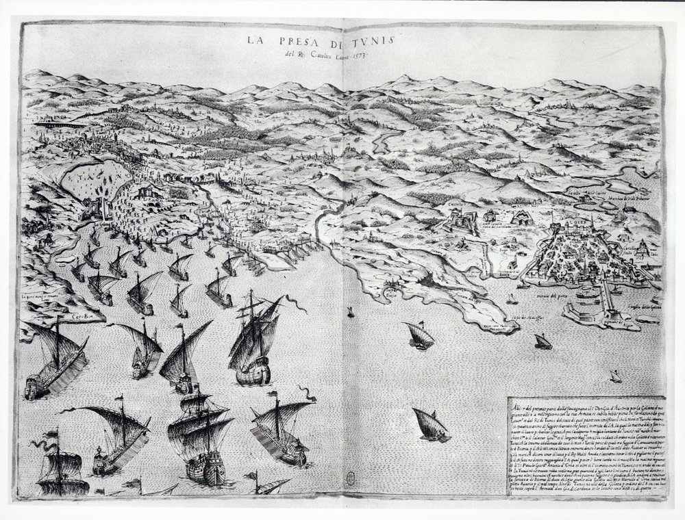 Map of the Taking of Tunis by the Spanish in 1573
