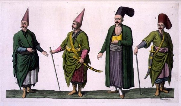 Bostandji, Khasseki and other examples of Ottoman costume, plate 5 from ...