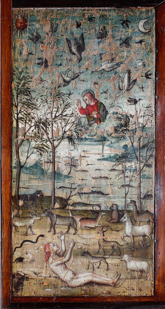 God Creates Adam, Animal, Land, Sky and Water