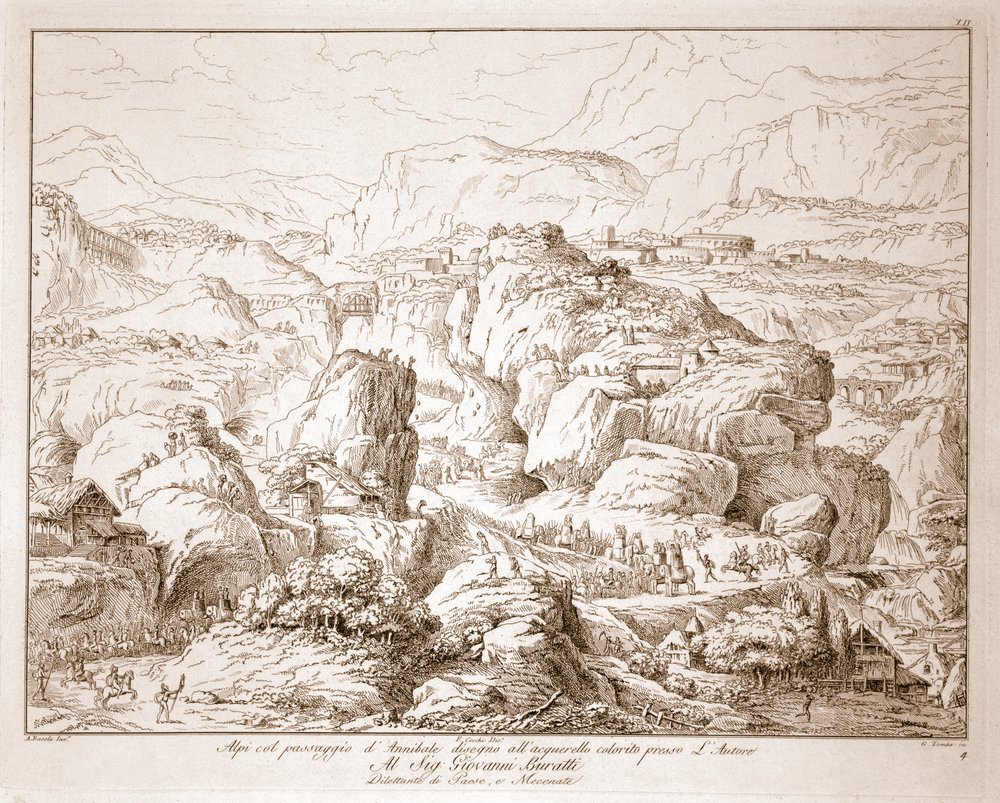 Hannibal Crossing the Alps by Italian School: Fine art print