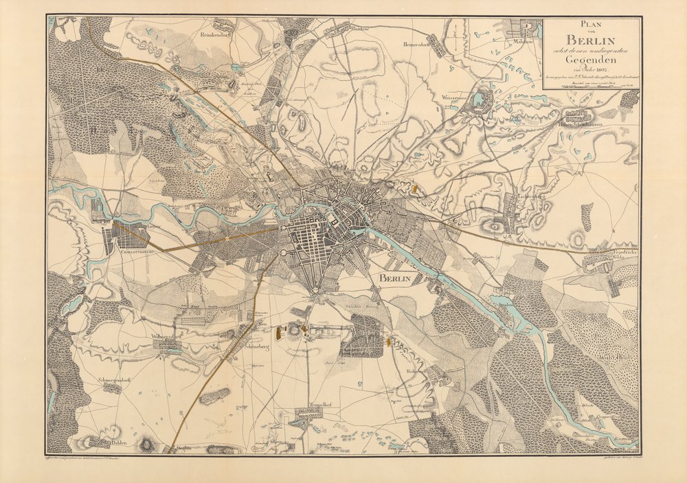 Map of Berlin, 1802 by F. Schneider: Buy fine art prints