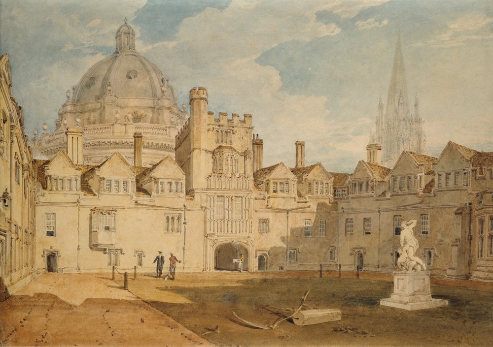A View from the Inside of Brazen Nose College Quadrangle, Oxford, 1803-1804