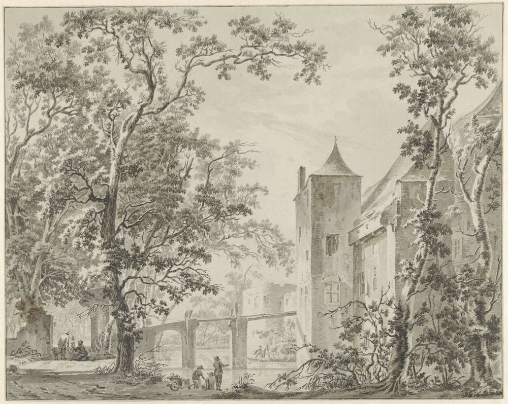 Castle de Haar near Utrecht by Jacob Elias van Varelen