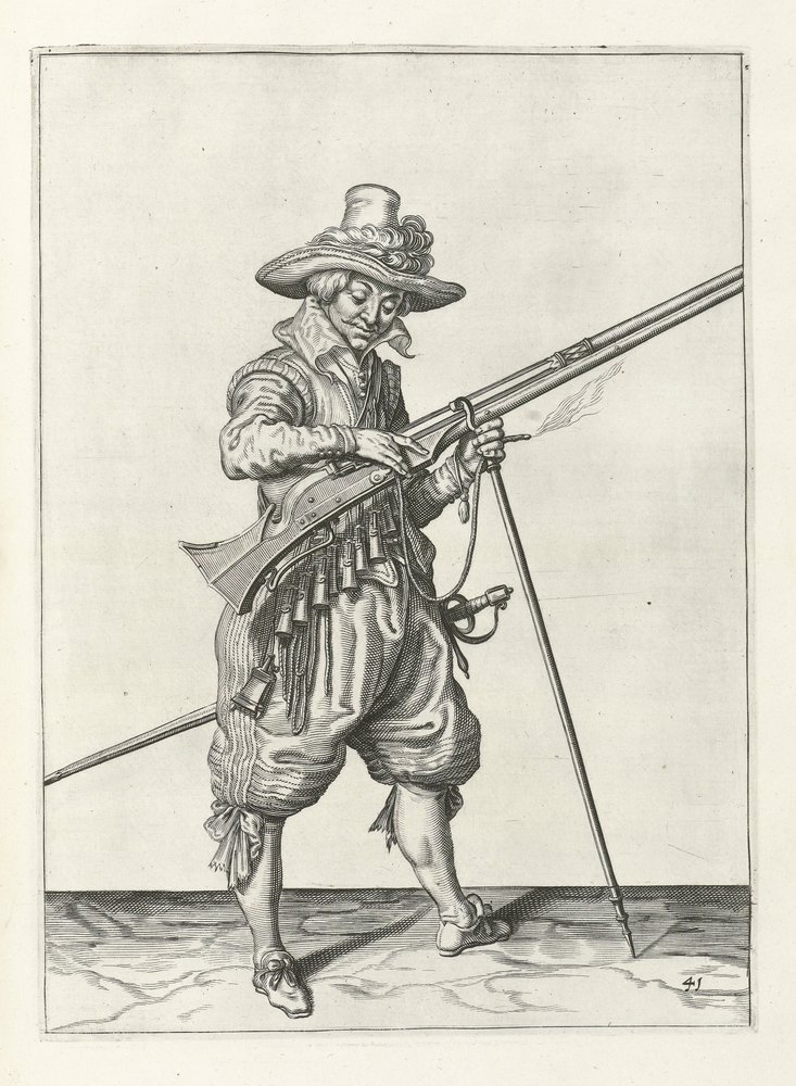 Musketeer on Guard by Jacob II de Gheyn: Fine art print