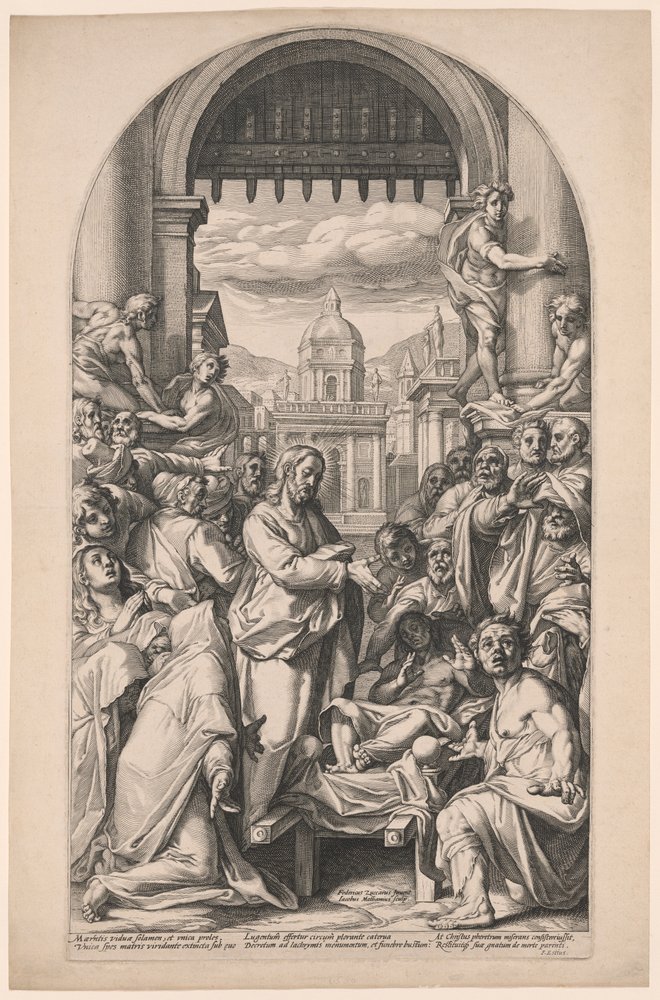 Christ Raising the Son of the Widow of Nain by Jacob Matham