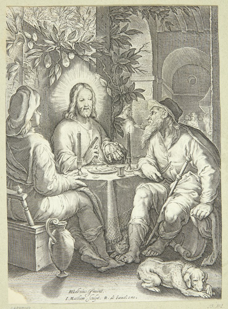 Jesus in Emmaus by Jacob Matham: Buy fine art print