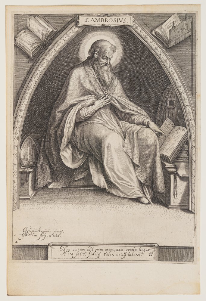 St Ambrose, from The Fathers of the Church by Jacob Matham