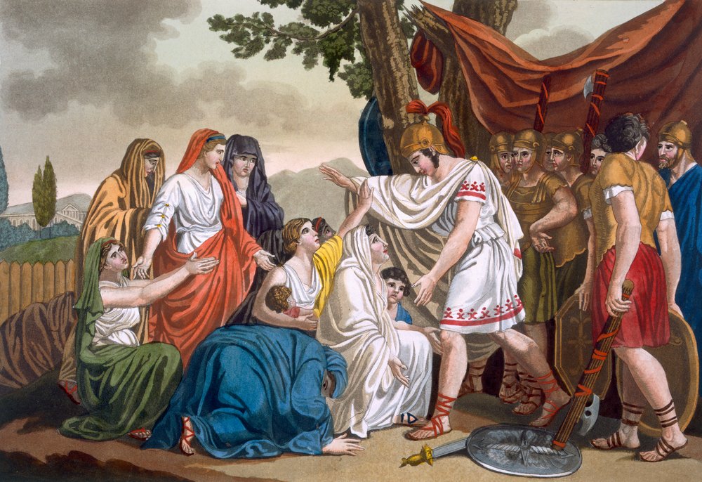 Coriolanus and His Mother Volumnia, Illustration from 'L'Antique Rome ...