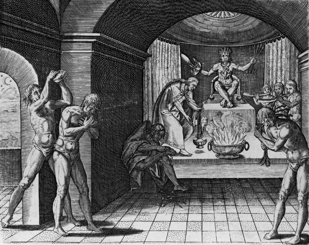 Mexican Indian Religious Service of Penitence, from 'Americae', 1602 ...