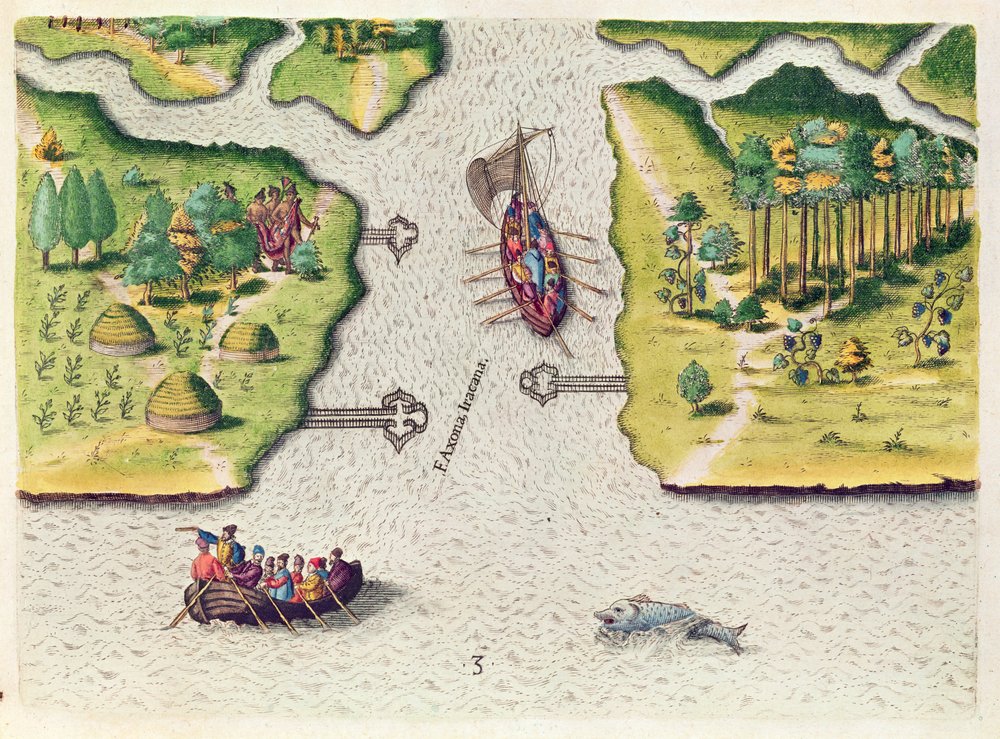 The French Discover Two Other Rivers, from 'Brevis Narratio ...