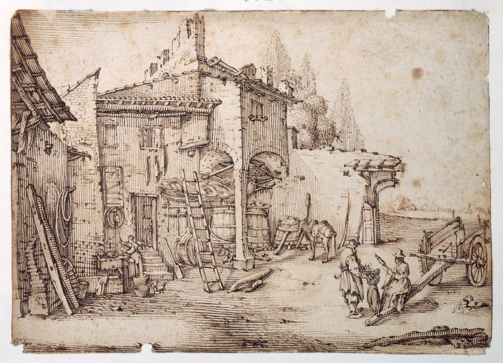 An Italian Farmyard by Jacques Callot: Buy fine art print