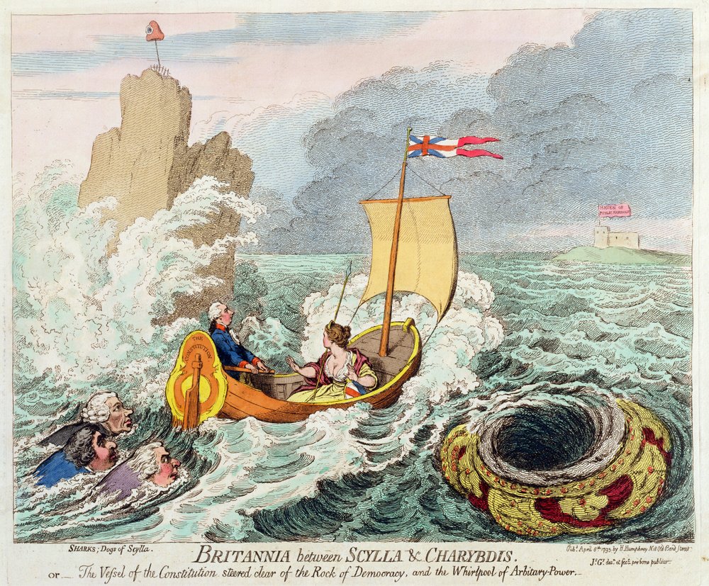 Britannia Between Scylla and Charybdis, or The Vessel of Constitution ...