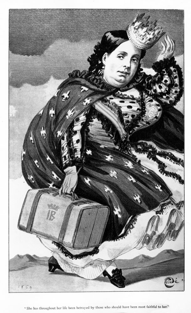 Queen Isabella II of Spain, cartoon published in 'Vanity Fair' magazine ...