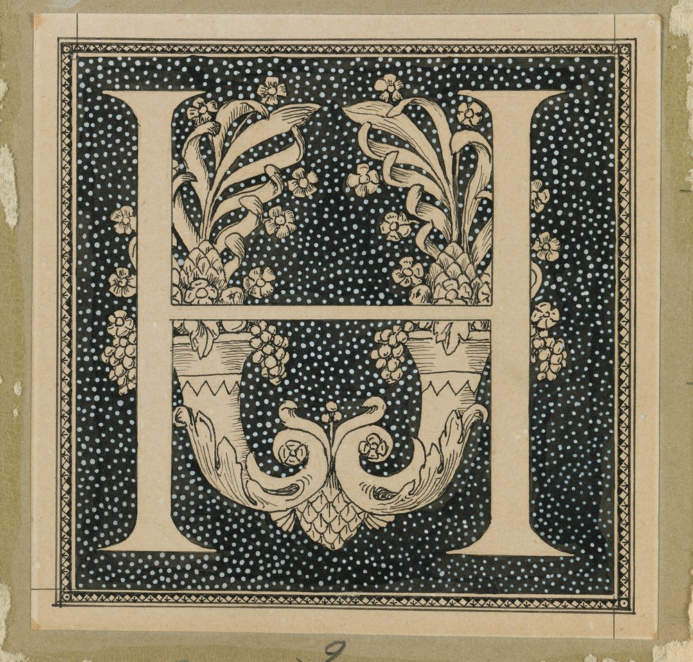 Capital Letter H, illustration from The Life of Our Lord Jesus Christ