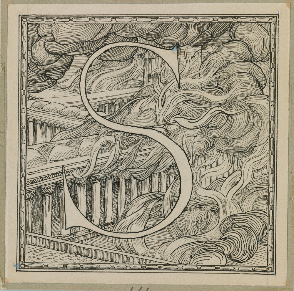 Capital Letter S, illustration from The Life of Our Lord Jesus Christ
