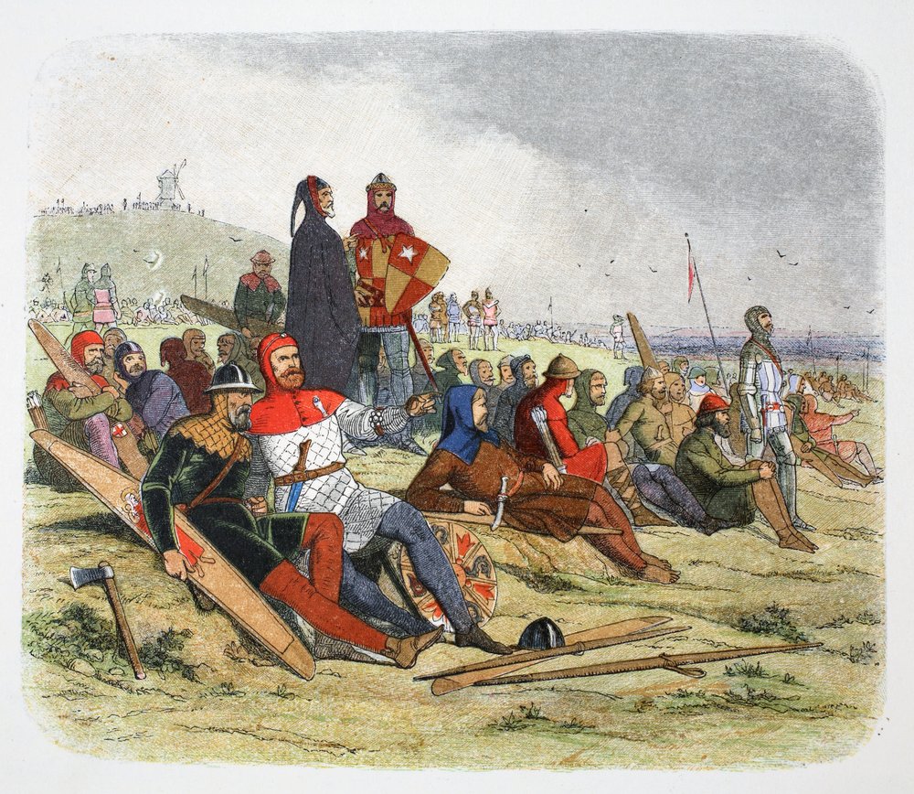The English Wait for the French at the Battle of Crecy, France 1346