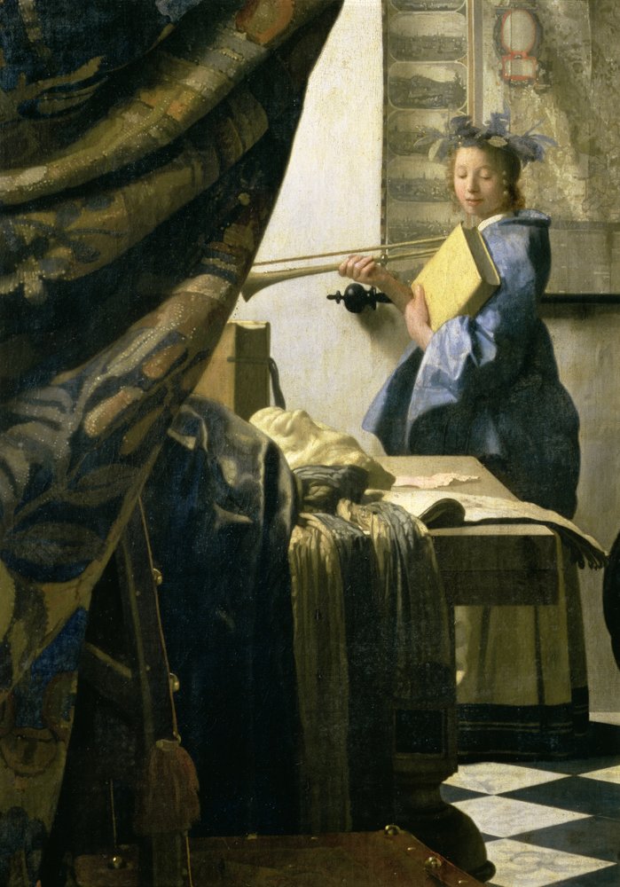 The Artist's Studio (detail) by Jan Vermeer van Delft