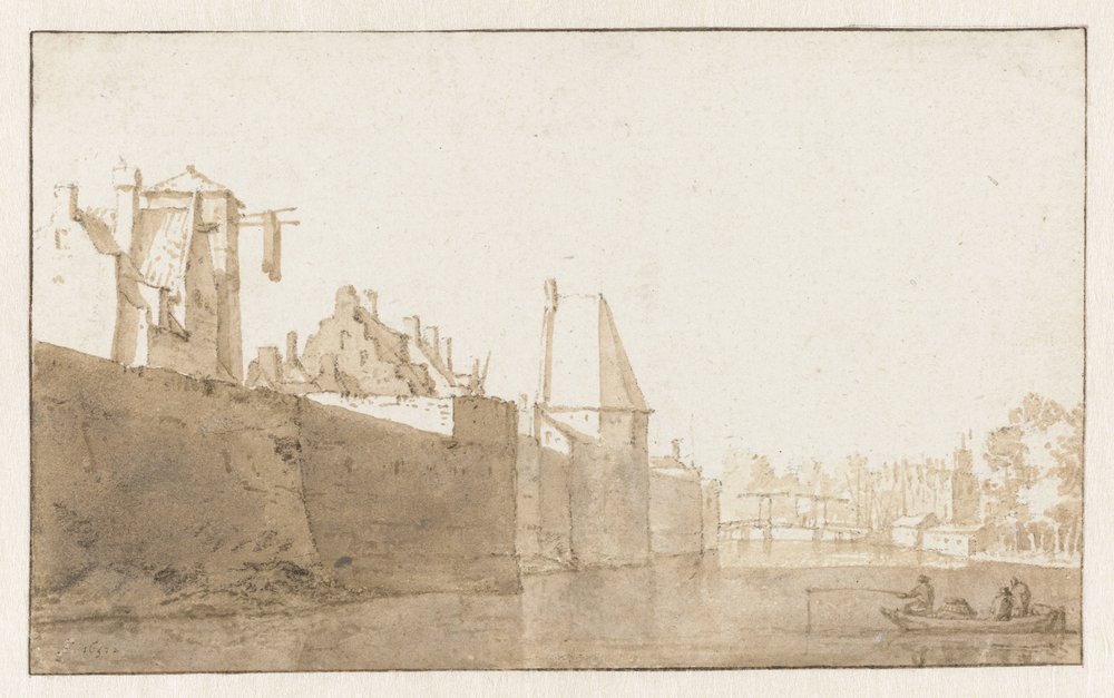 View of the City Wall of Leiden by Jan de Bisschop