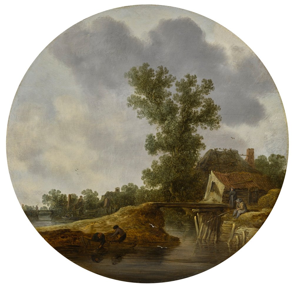 River Landscape (Circular) by Jan van Goyen