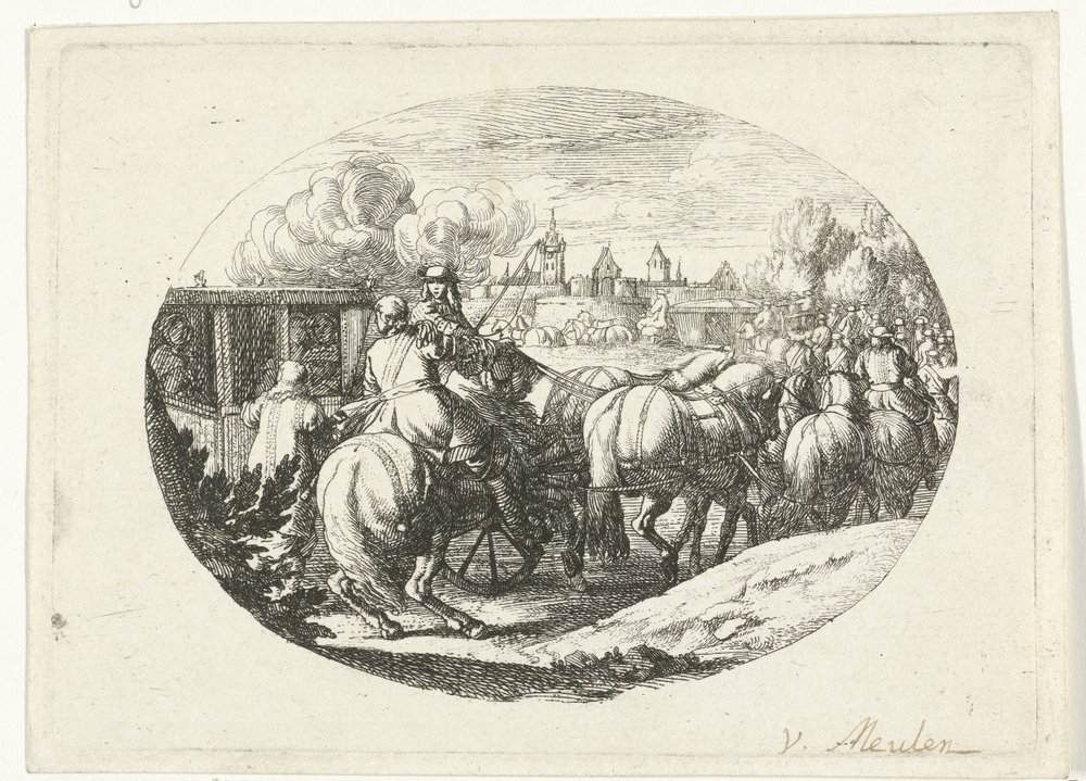 Army and Carriages Moving Towards City Military Scenes from the Life of ...