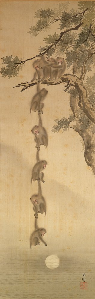 Monkeys Reaching for the Moon, Edo Period (1603-1867)