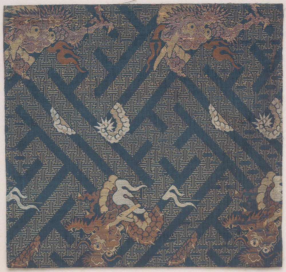 Buddhist Temple Furnishings Fabric, A Cover for a Sutra, Fragment