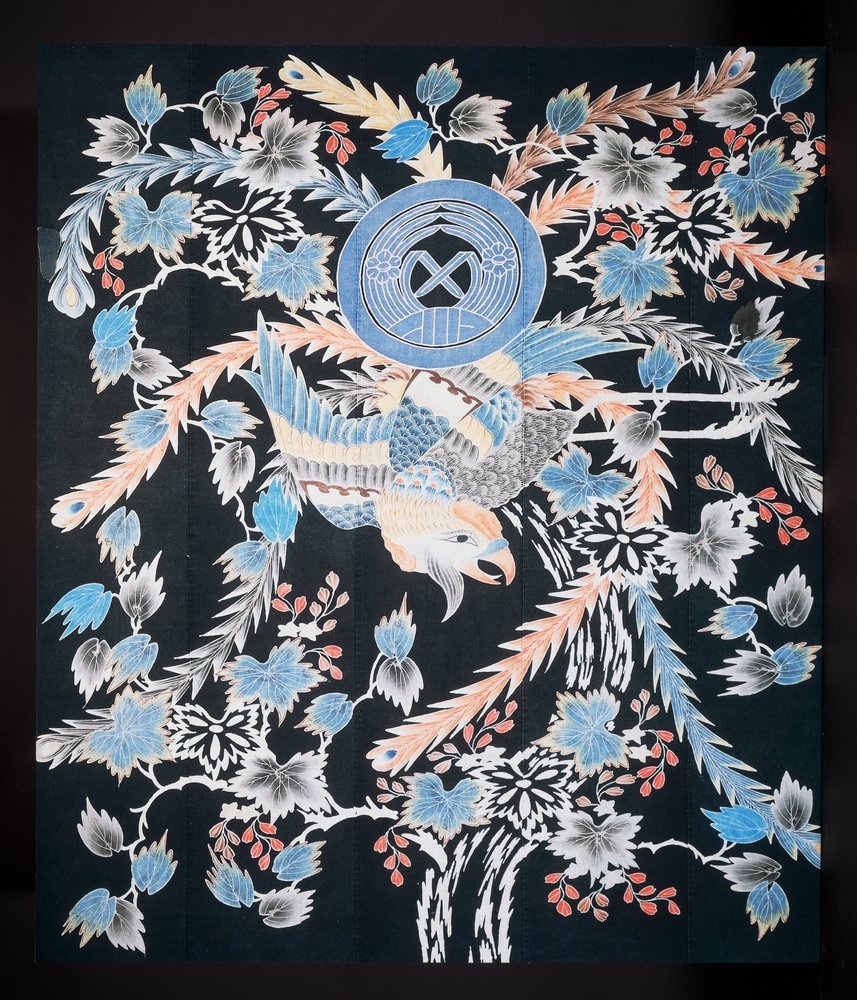 Futonji Bedspread with Motifs of Phoenix, Paulownia and Daffodils ...